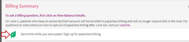 Paperless Billing via MyChart